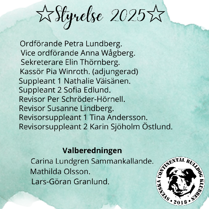 Styrelsen år 2025! :: continentalbulldog.se